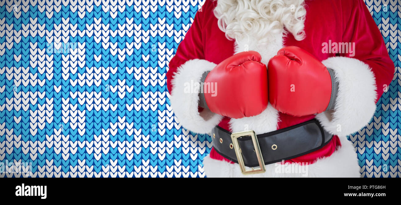 Composite image of mid section of santa with boxing gloves Stock Photo ...