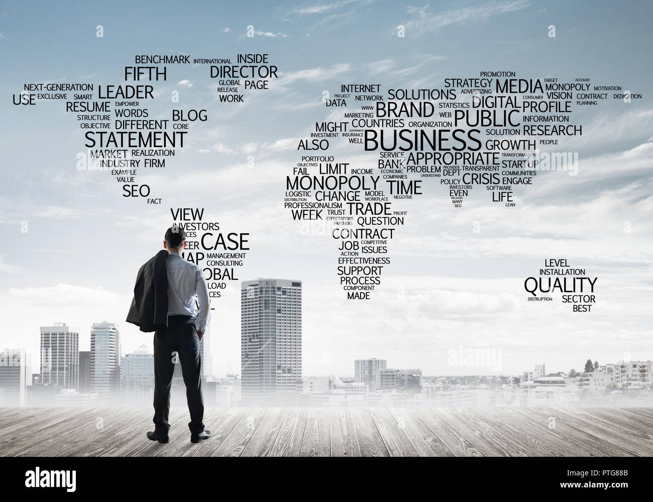 Motivation and inspiration concept with modern cityscape and ...