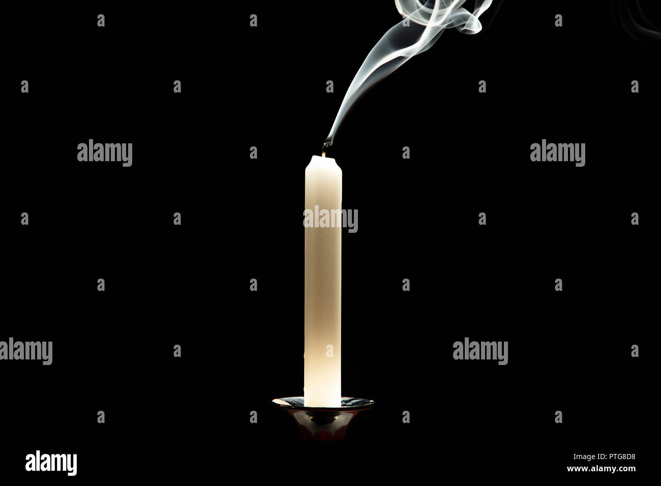 White Candle blown out, weisse Kerze, erloschen Stock Photo - Alamy