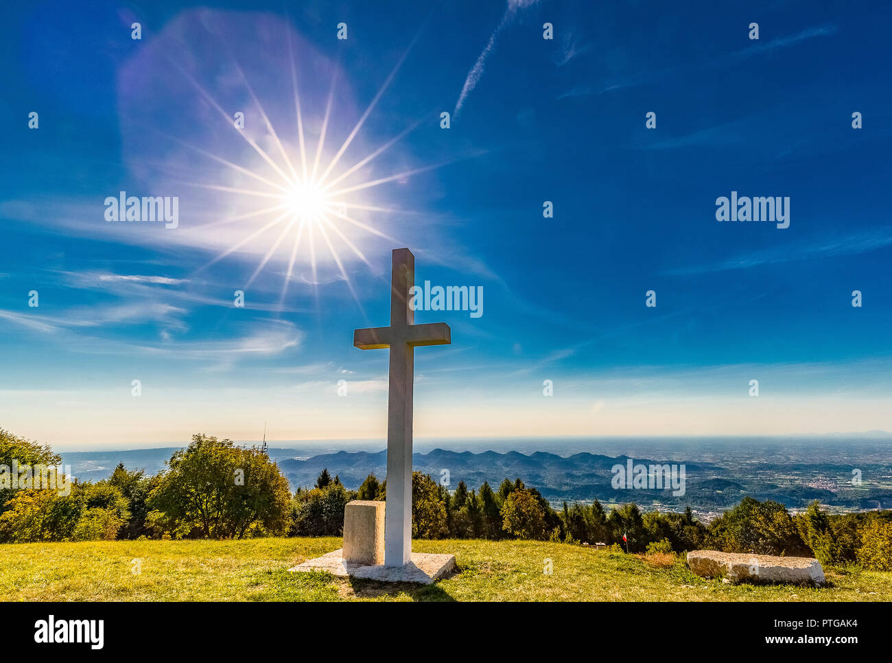 Italy Veneto Monte Grappa Monte Tomba First World War - Cross Stock ...