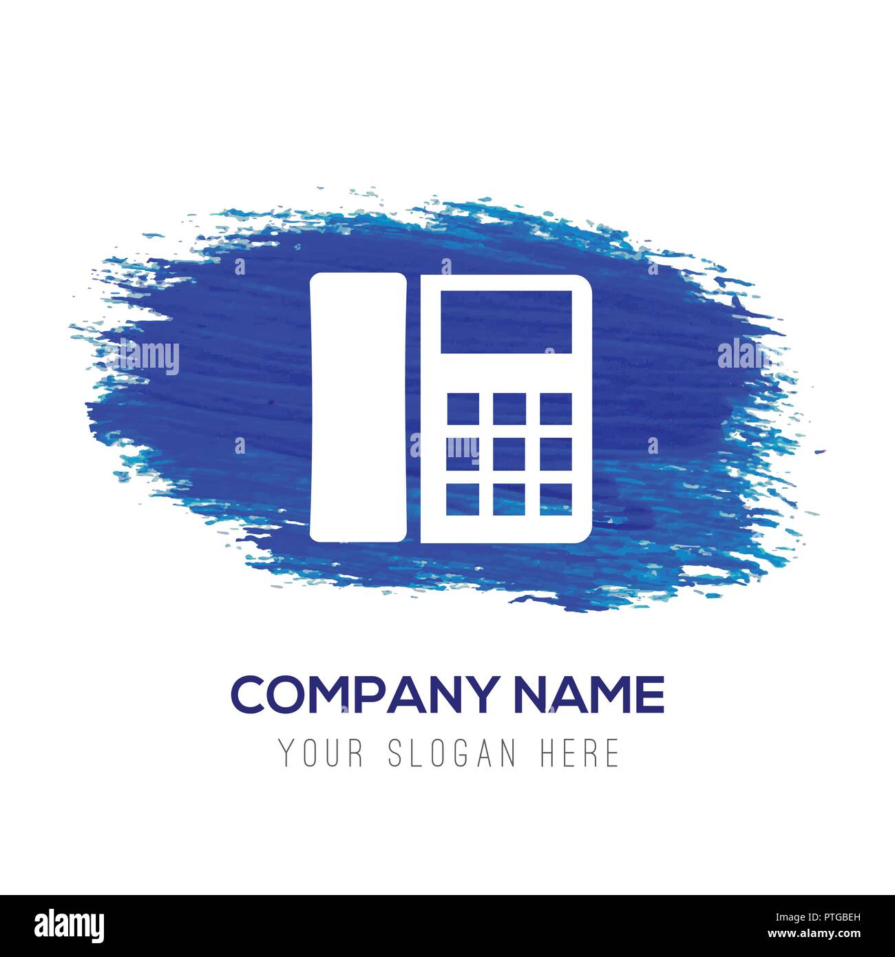 Phone pictogram icon - Blue watercolor background Stock Vector Image ...