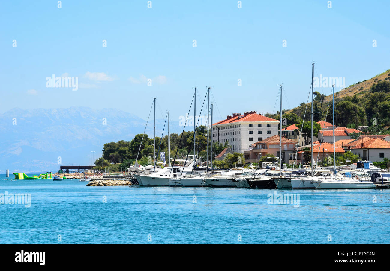 Port of Trogir with boats and ships, Croatia Stock Photo - Alamy