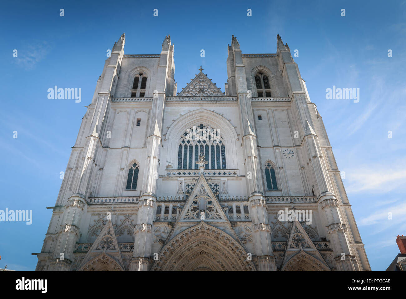 architectural detail of Saint Pierre Cathedral in Nantes, France Stock ...