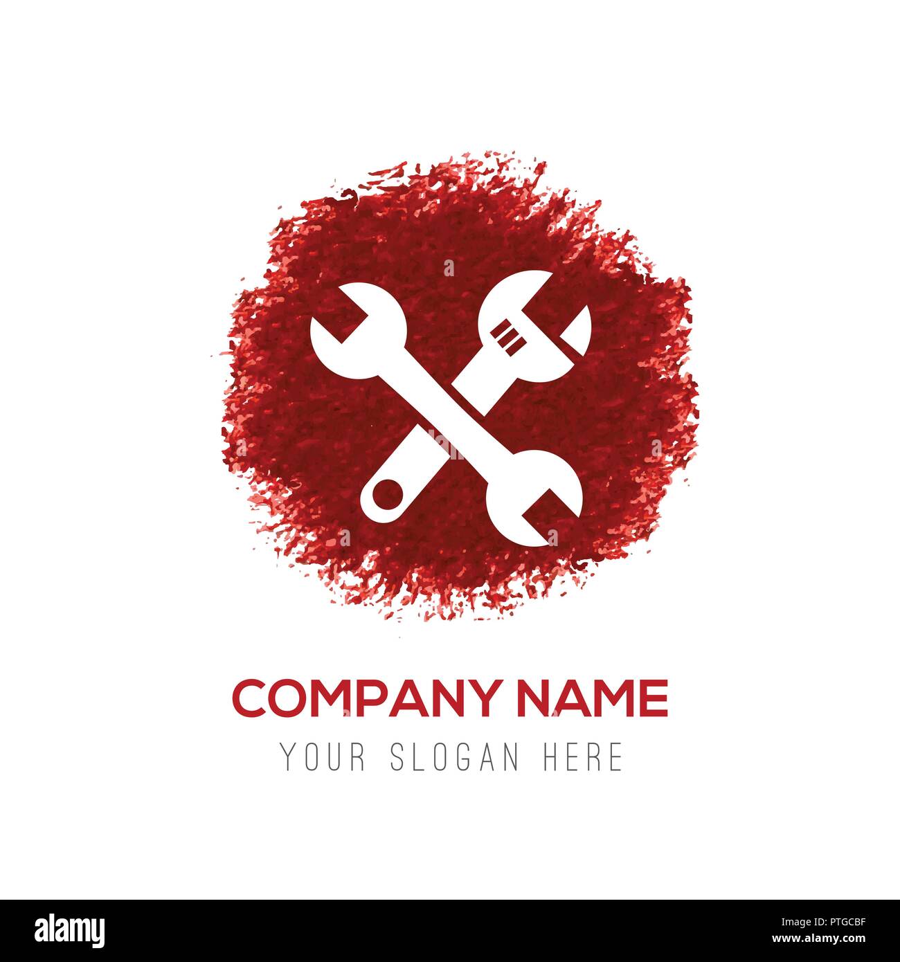 Crossed wrench tools icon - Red WaterColor Circle Splash Stock Vector ...