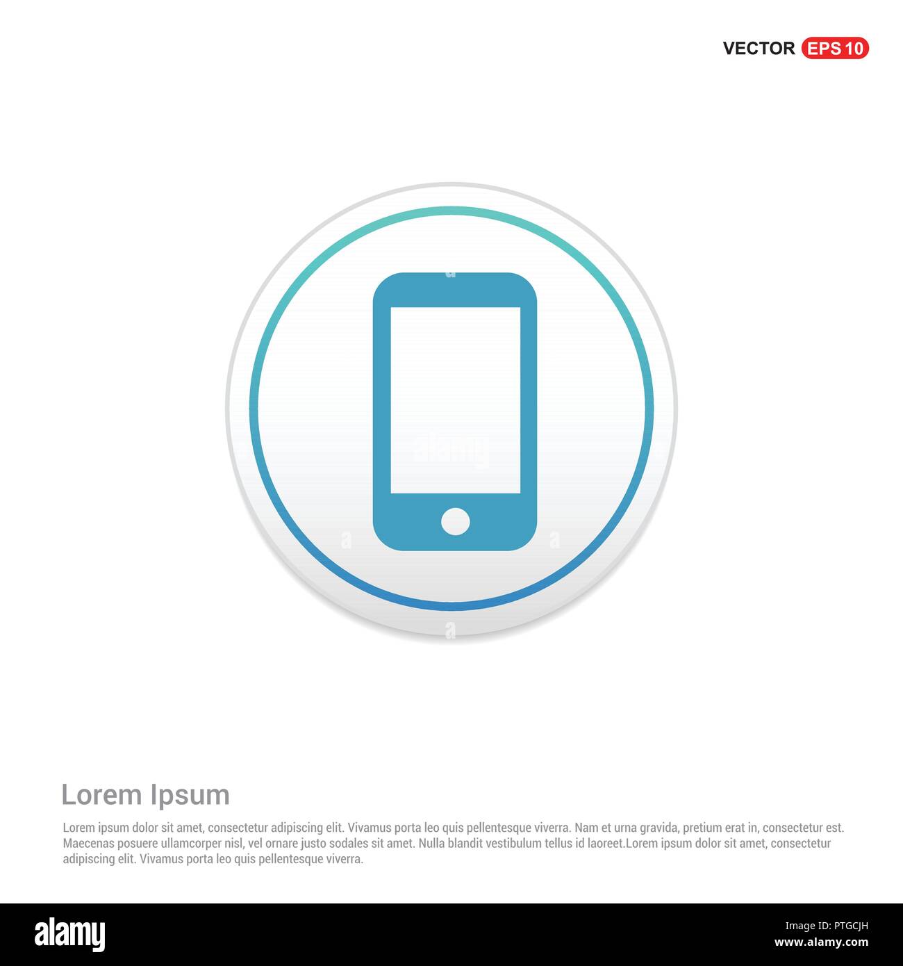 Mobile phone icon - white circle button Stock Vector Image & Art - Alamy