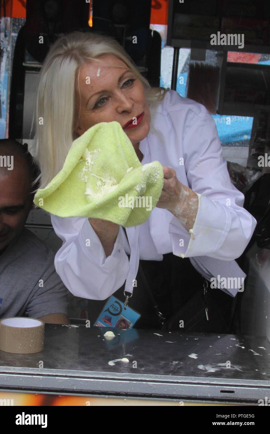 Manchester,Uk Actress Margi Clarke spotted working in a ice cream van ...