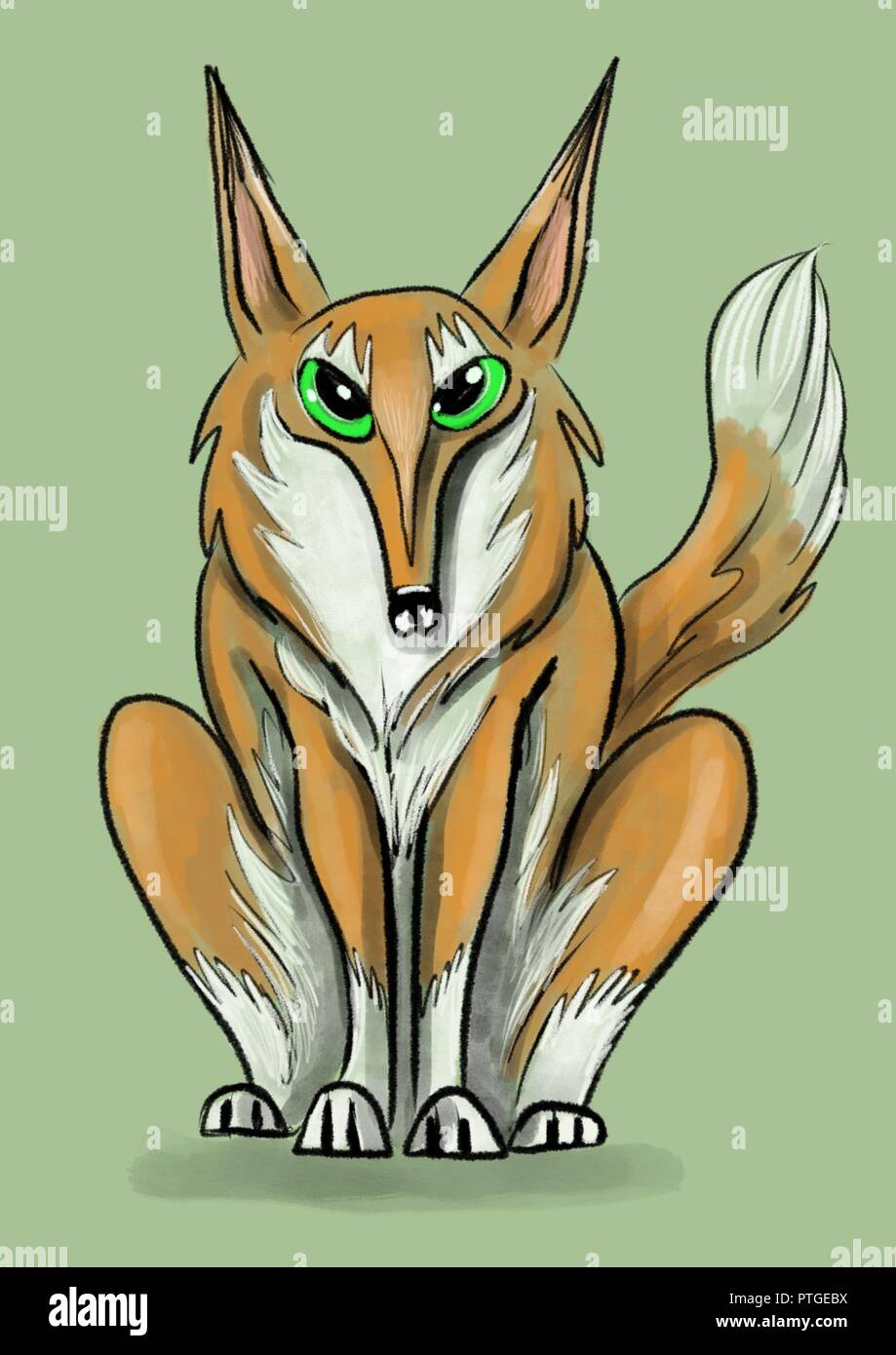 a stylised fox illustration Stock Photo - Alamy