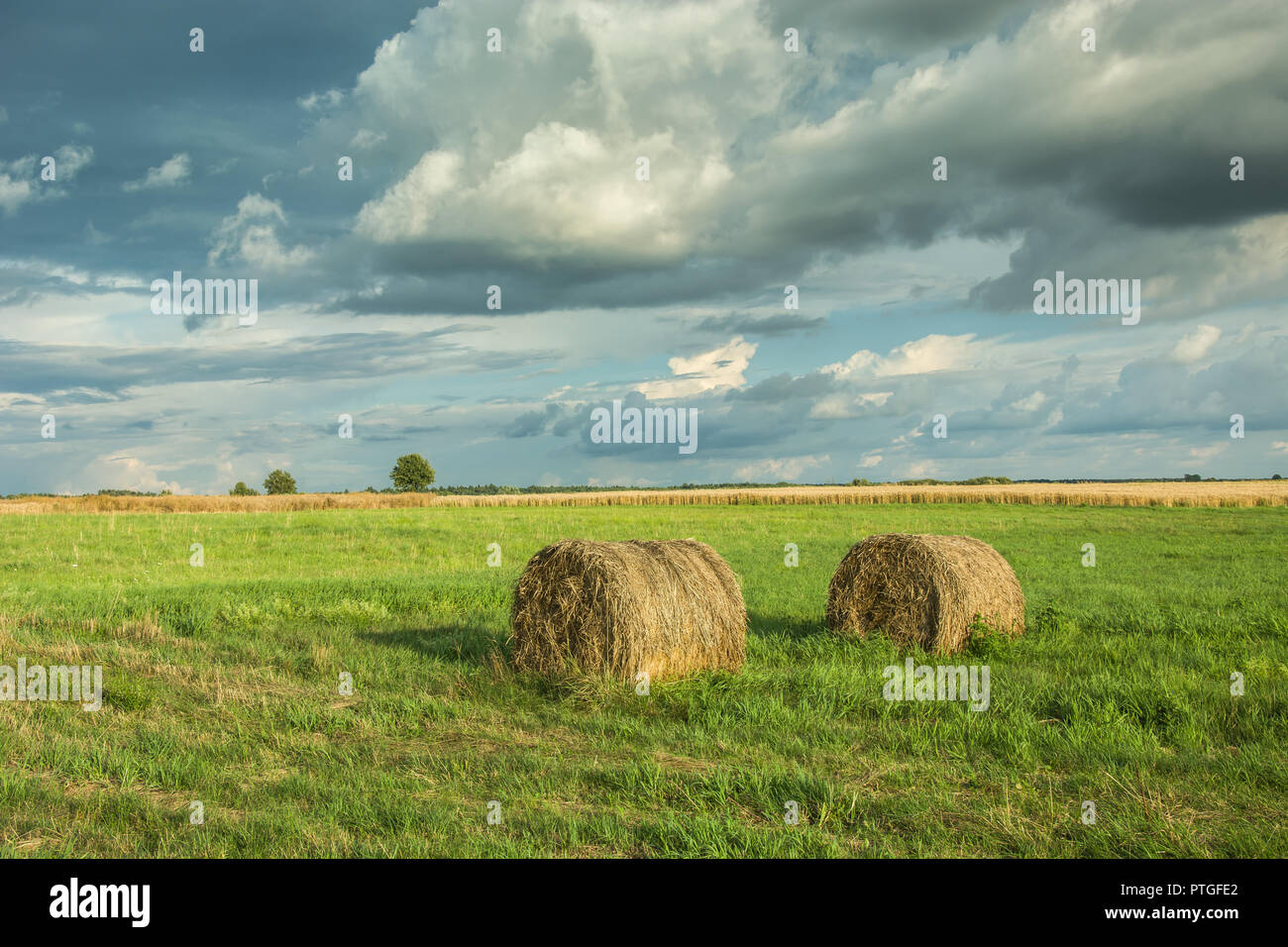 Two haystacks hi-res stock photography and images - Alamy