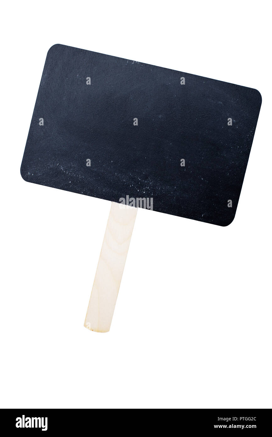 Empty black chalkboard with handle Stock Photo - Alamy