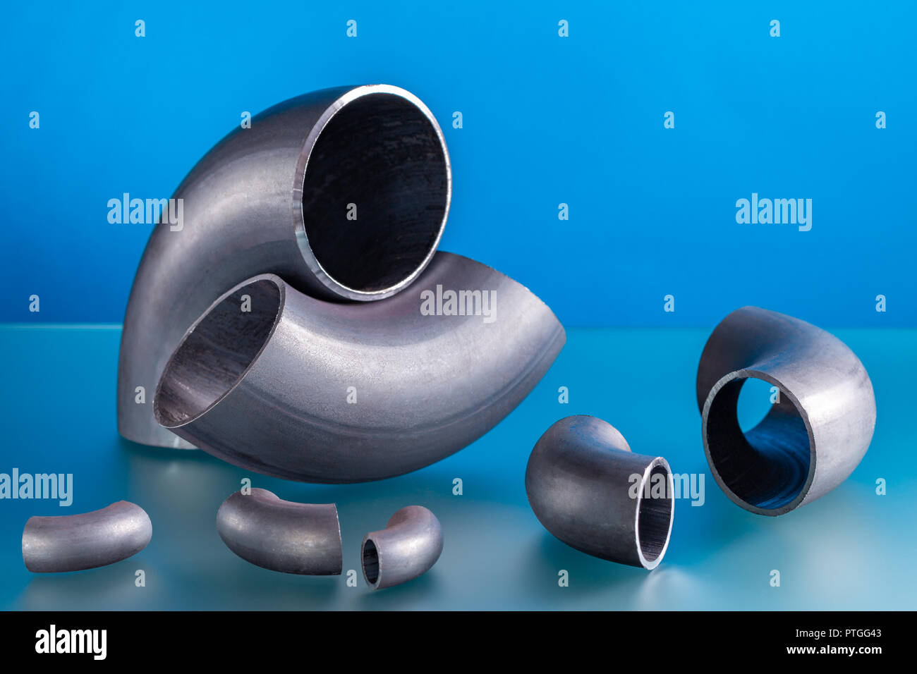 Elbows, set of steel welding fittings Stock Photo - Alamy