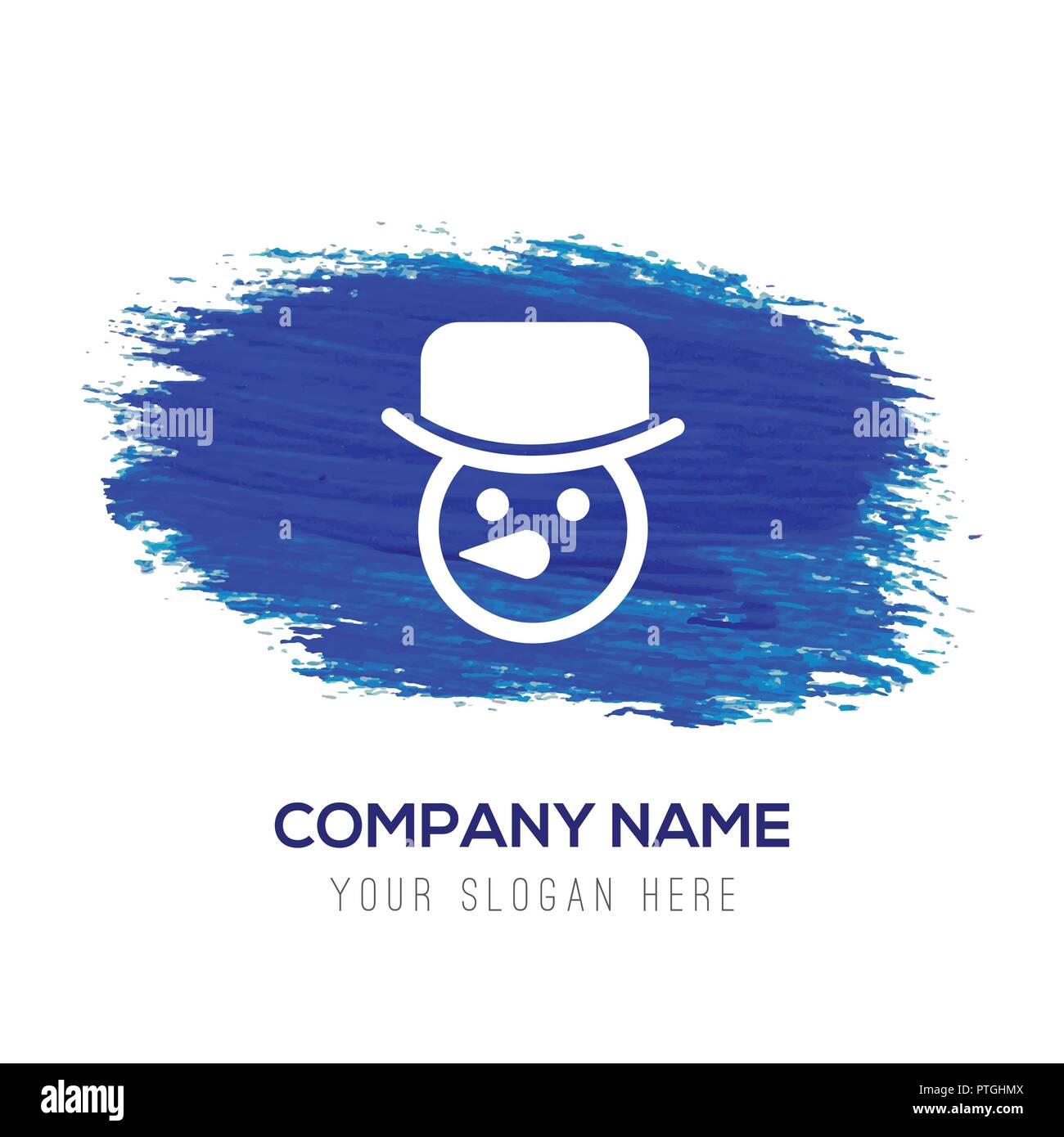 Snowman Icon - Blue watercolor background Stock Vector Image & Art - Alamy