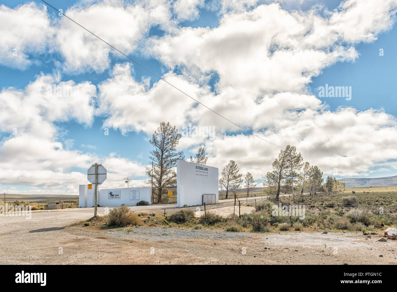 SUTHERLAND, SOUTH AFRICA, AUGUST 7, 2018: The entrance to the South ...