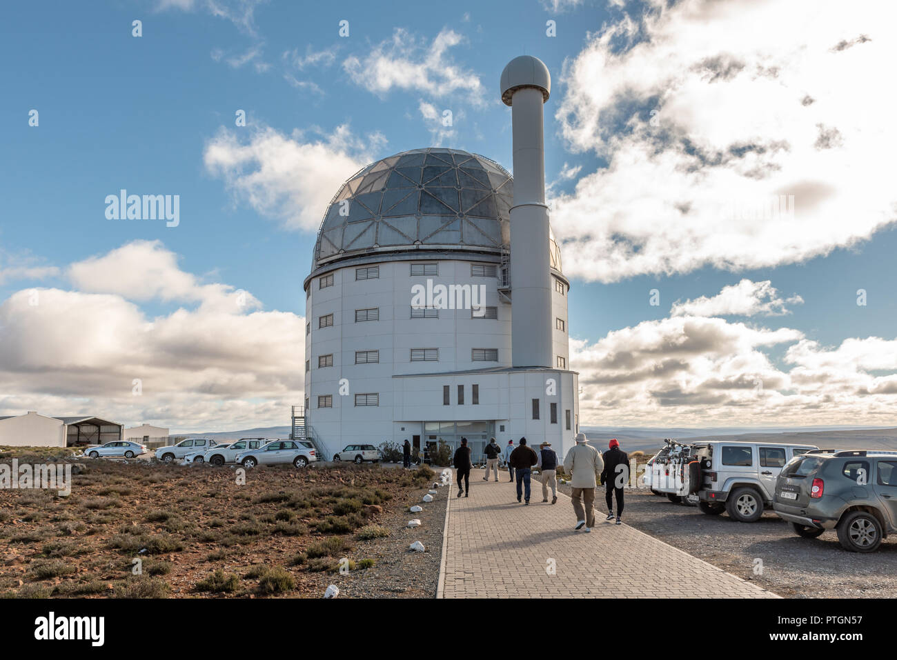 SUTHERLAND, SOUTH AFRICA, AUGUST 7, 2018: Building of the SALT 11-meter ...