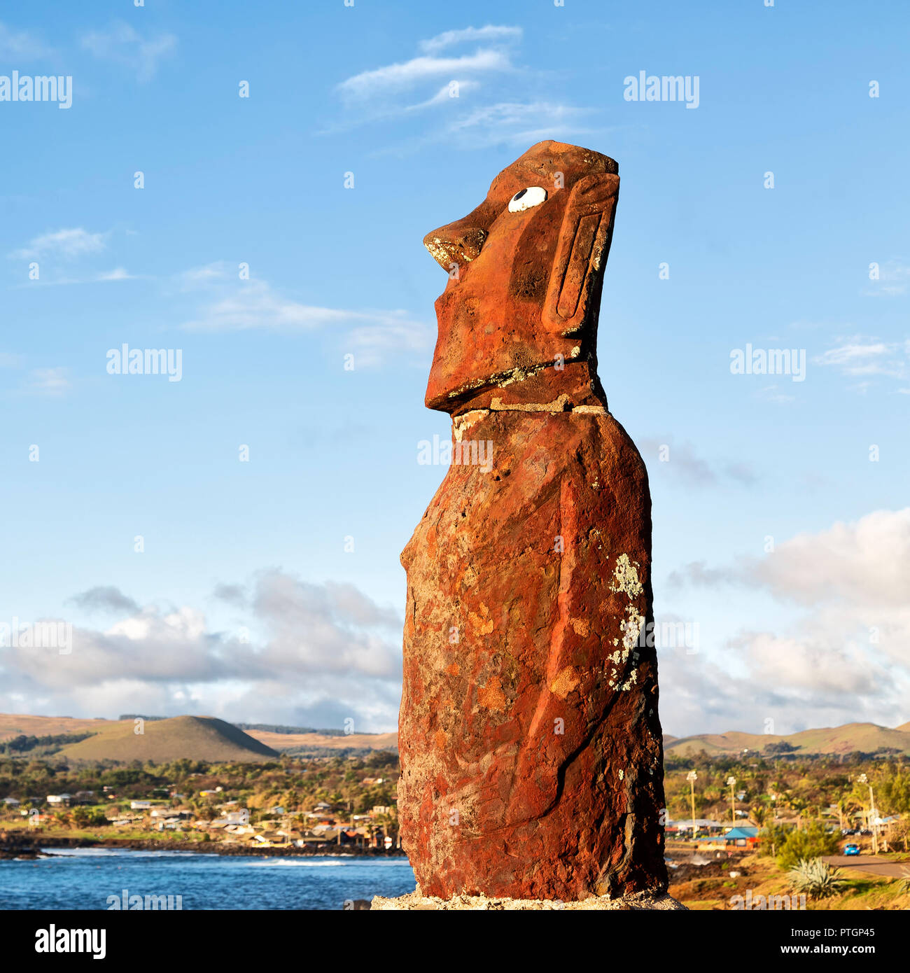 in chile rapa nui the antique and mysteriuos muai statue symbol of an ...