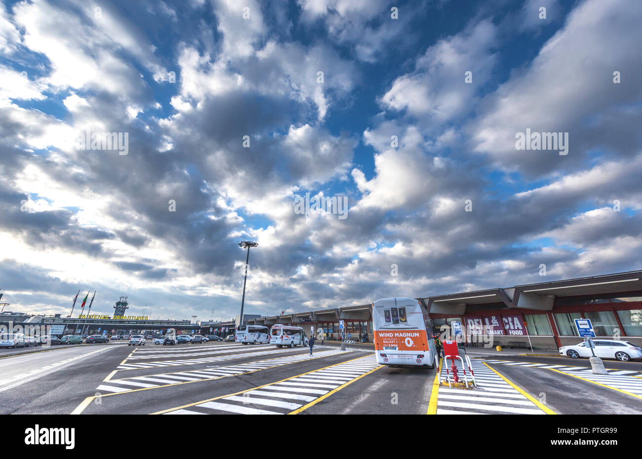 Bus service from Malpensa airport terminal. Milan, Italy Stock Photo ...