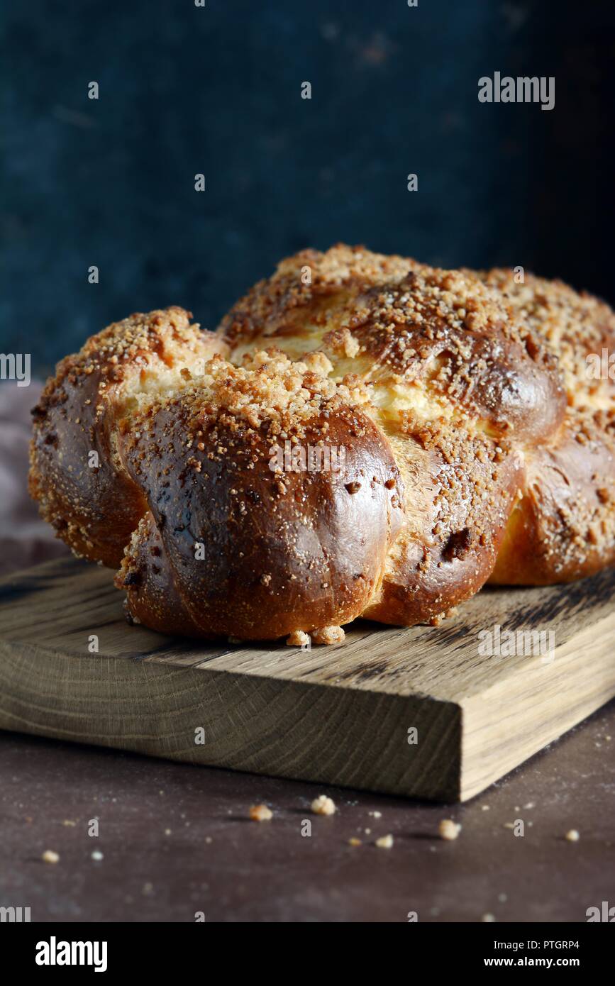 Challah or Hala is a traditional jewish sweet fresh sabbath bread loaf ...