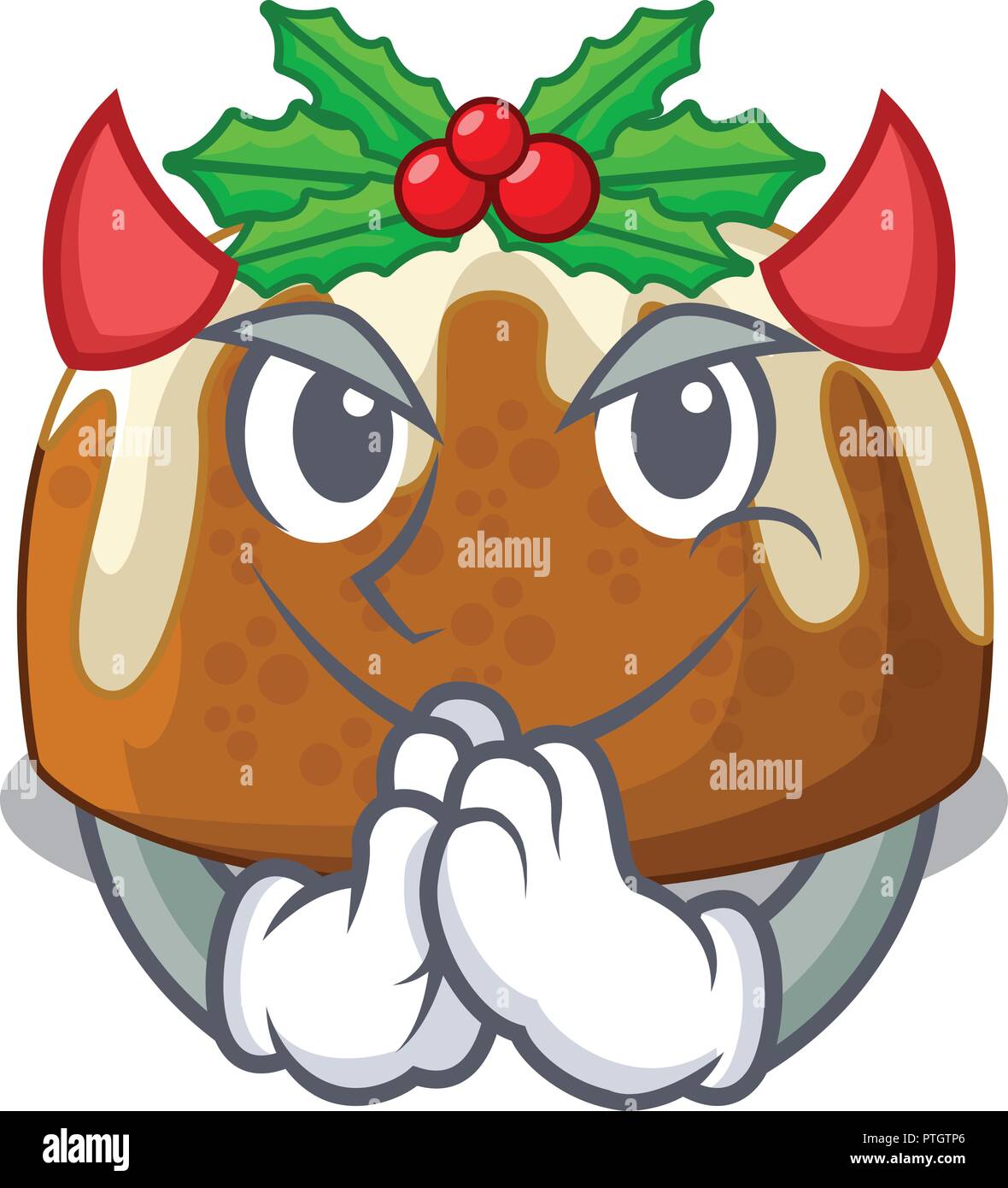 Devil christmas pudding on dinning table cartoon Stock Vector Image ...