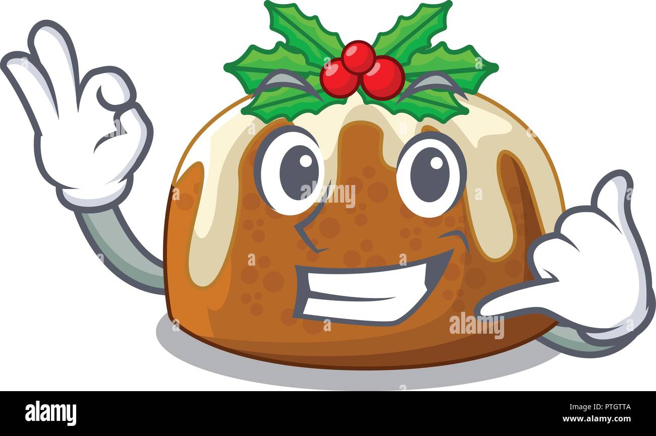 Call me christmas pudding isolated on the mascot Stock Vector Image ...