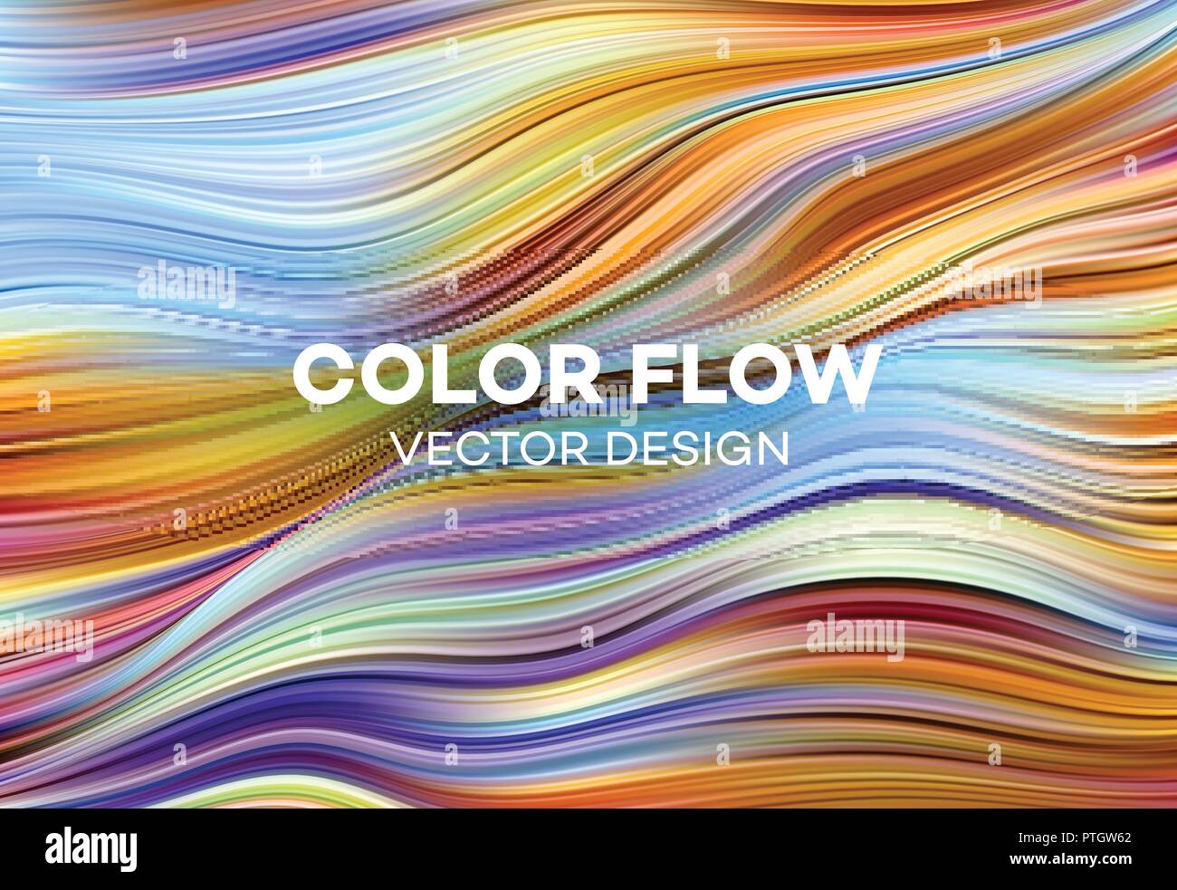 Modern colorful flow poster. Wave Liquid shape in color background. Art ...