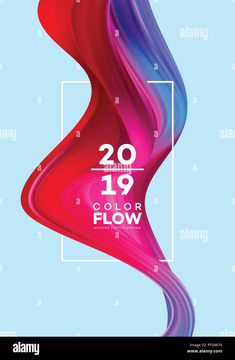 Modern colorful flow poster. Wave Liquid shape in color background. Art ...