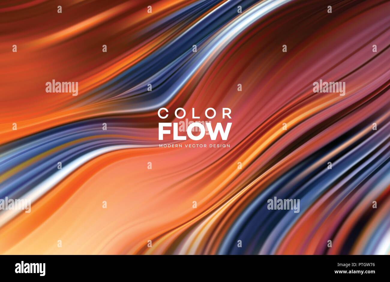Modern colorful flow poster. Wave Liquid shape in color background. Art ...