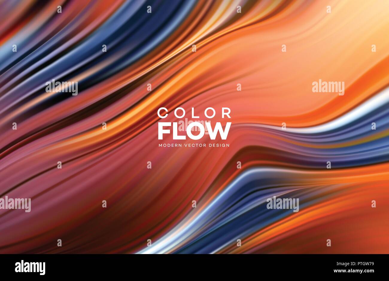 Modern colorful flow poster. Wave Liquid shape in color background. Art ...