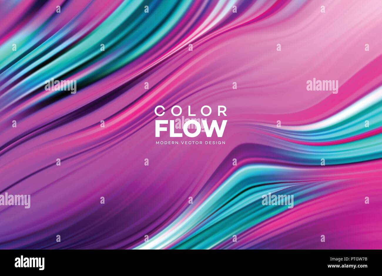 Modern colorful flow poster. Wave Liquid shape in color background. Art ...
