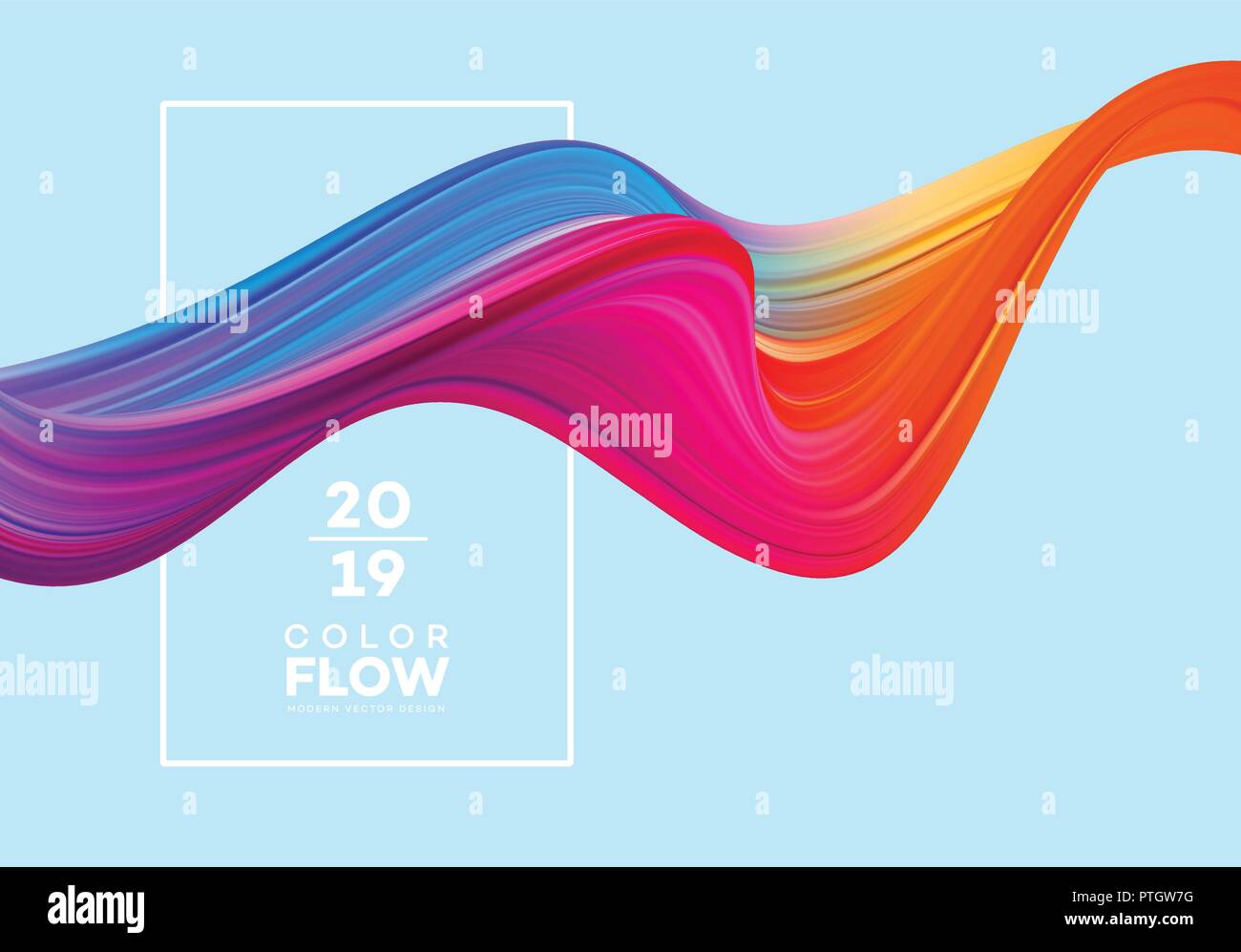 Modern colorful flow poster. Wave Liquid shape in color background. Art ...