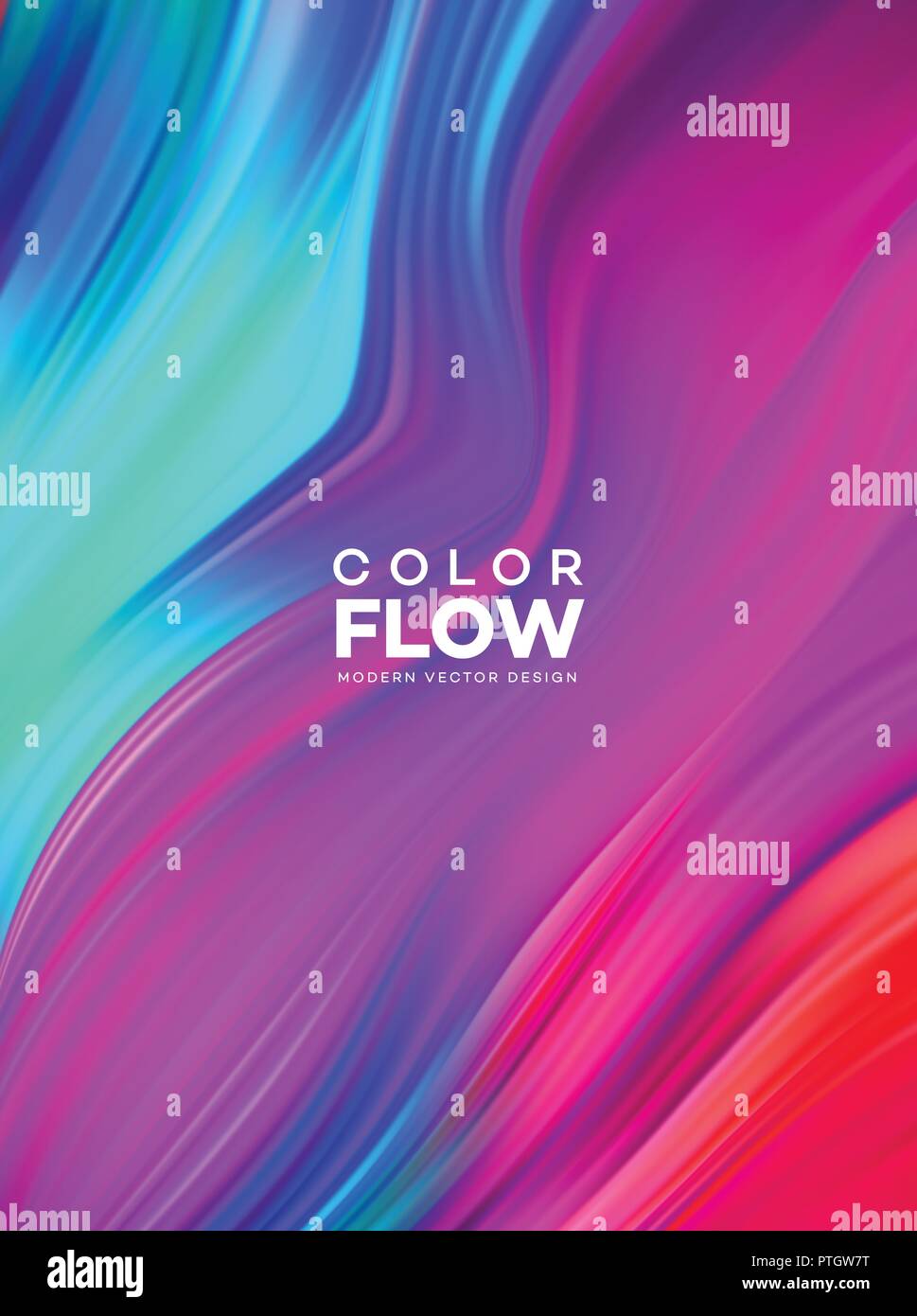 Modern colorful flow poster. Wave Liquid shape in color background. Art ...