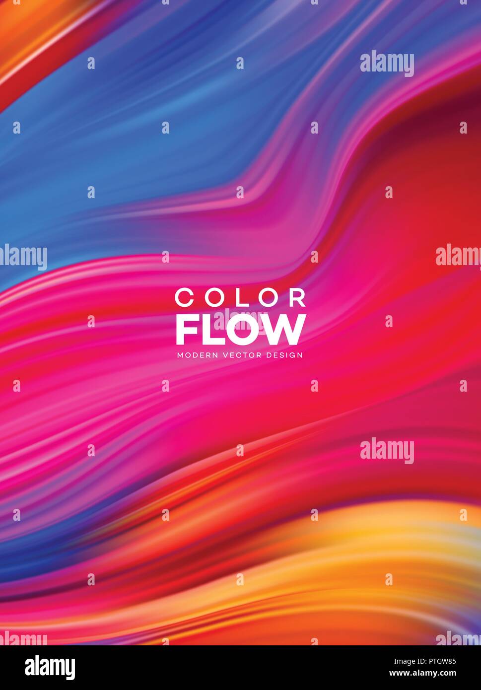 Modern colorful flow poster. Wave Liquid shape in color background. Art ...
