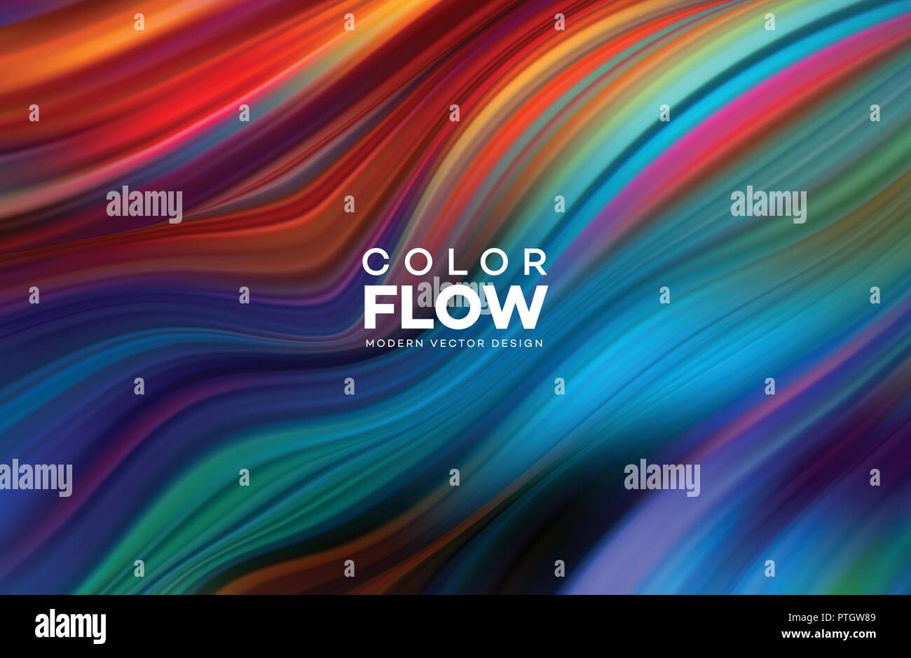 Modern colorful flow poster. Wave Liquid shape in color background. Art ...