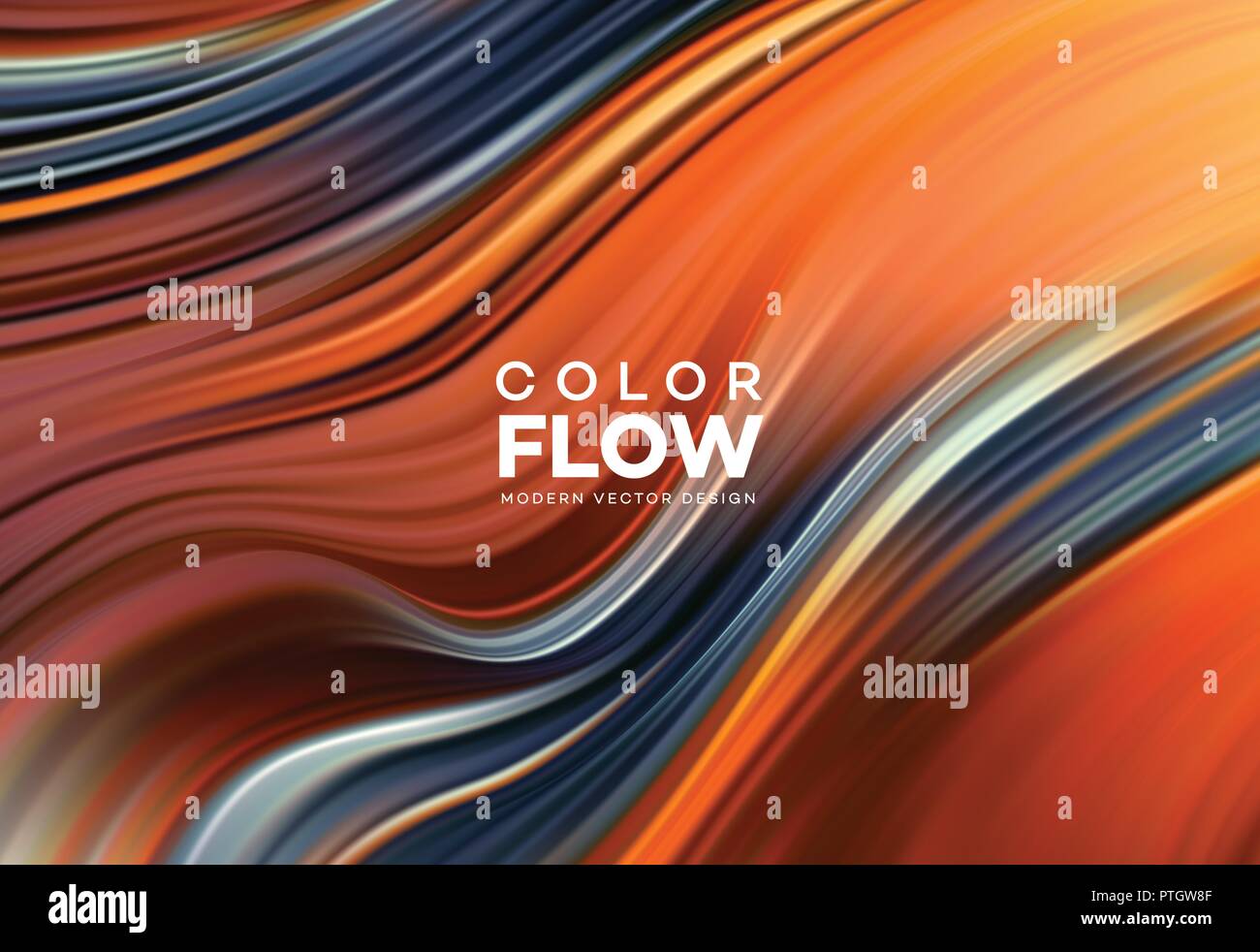 Modern colorful flow poster. Wave Liquid shape in color background. Art ...