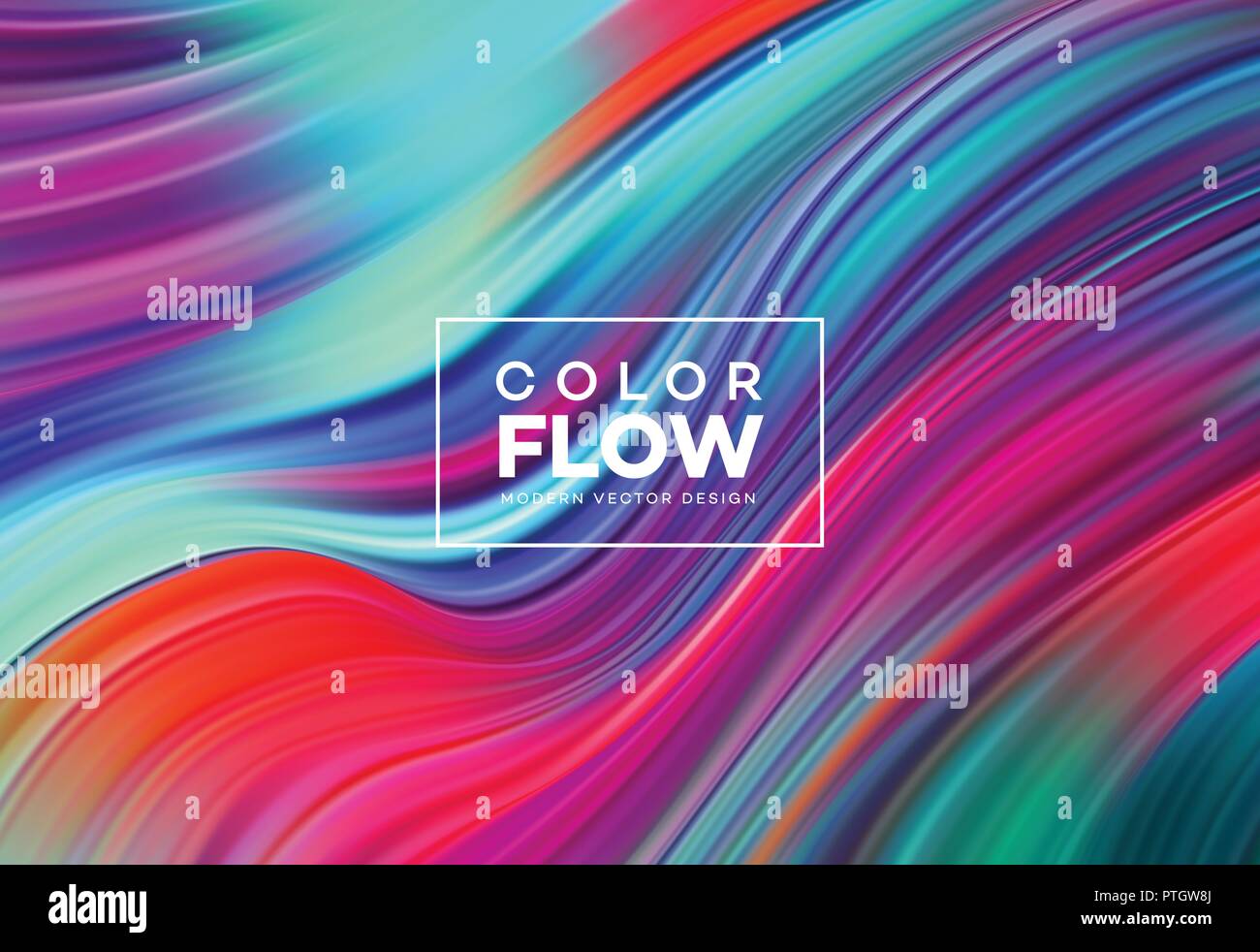 Modern colorful flow poster. Wave Liquid shape in color background. Art ...