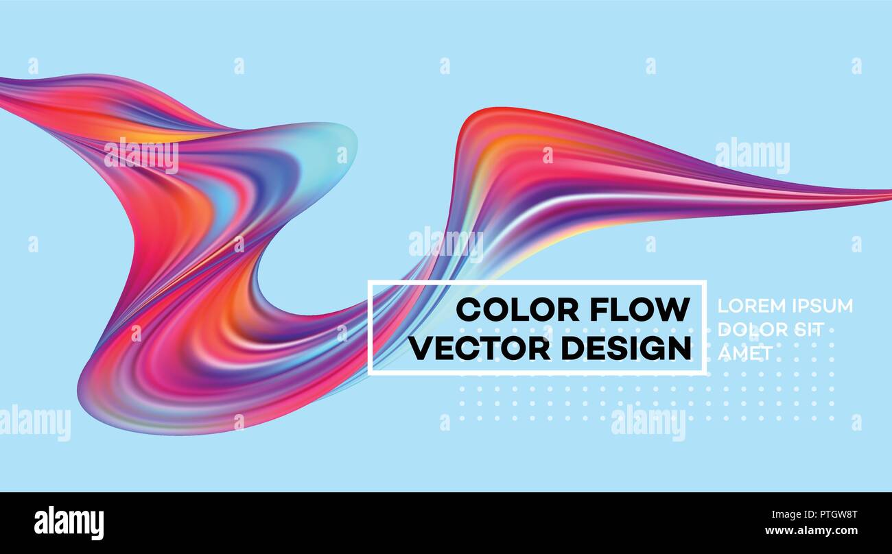Modern colorful flow poster. Wave Liquid shape in color background. Art ...