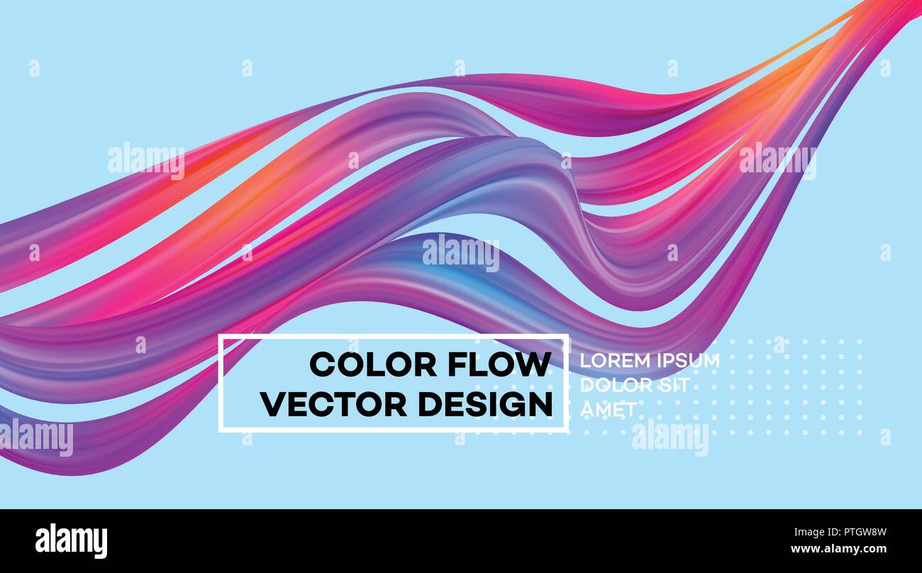 Modern colorful flow poster. Wave Liquid shape in color background. Art ...