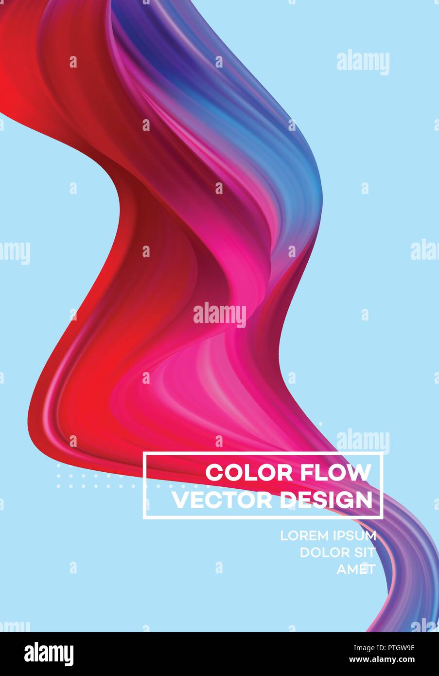 Modern colorful flow poster. Wave Liquid shape in color background. Art ...