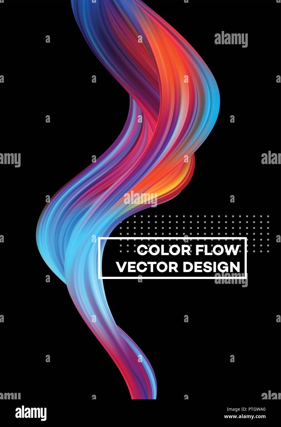Modern colorful flow poster. Wave Liquid shape in color background. Art ...