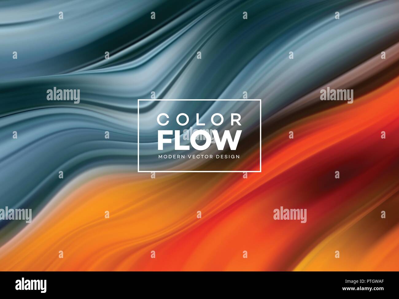 Modern colorful flow poster. Wave Liquid shape in color background. Art ...