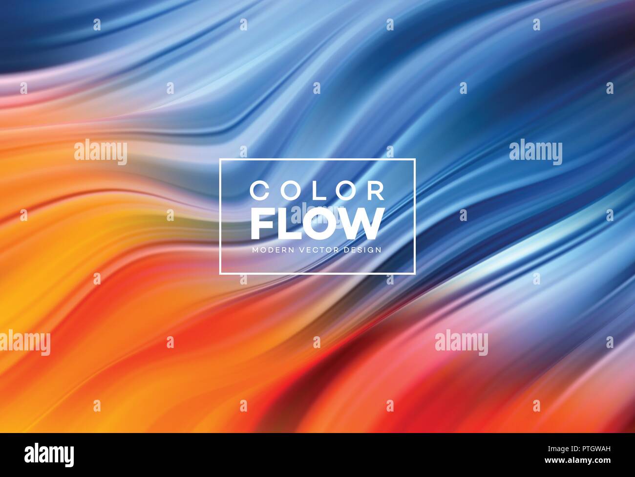 Modern colorful flow poster. Wave Liquid shape in color background. Art ...