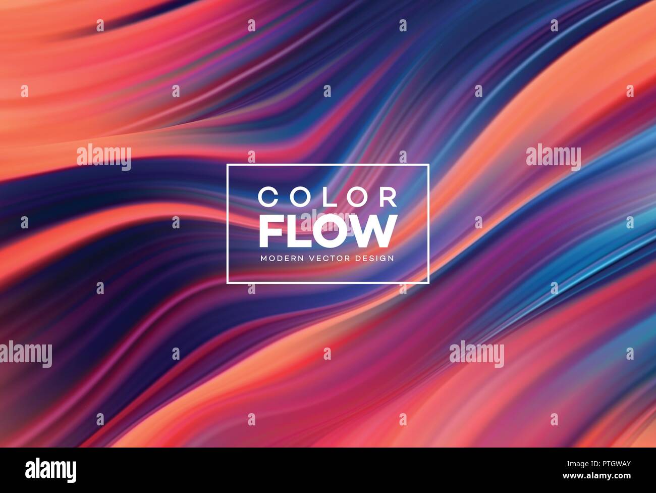 Modern colorful flow poster. Wave Liquid shape in color background. Art ...