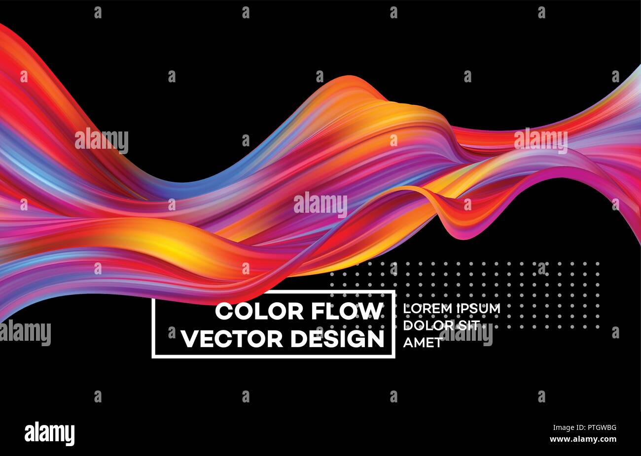 Modern colorful flow poster. Wave Liquid shape in color background. Art ...