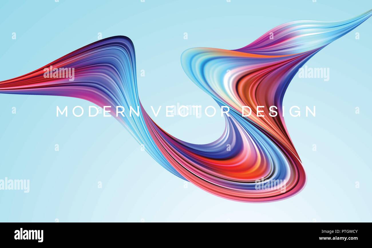 Modern colorful flow poster. Wave Liquid shape in color background. Art ...