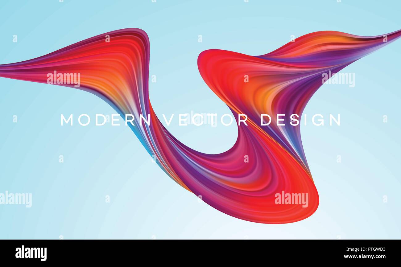 Modern colorful flow poster. Wave Liquid shape in color background. Art ...