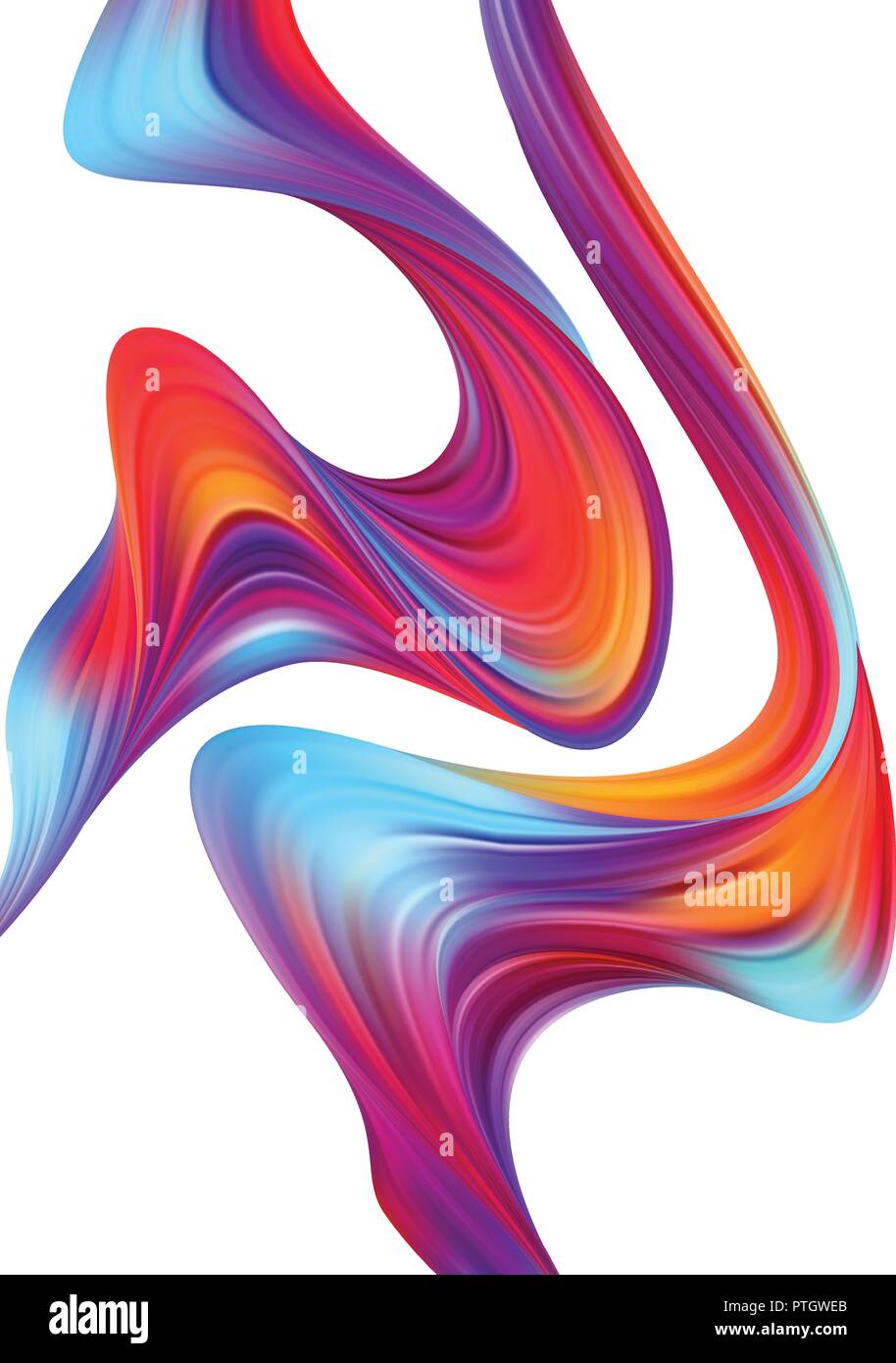 Modern colorful flow poster. Wave Liquid shape in color background. Art ...