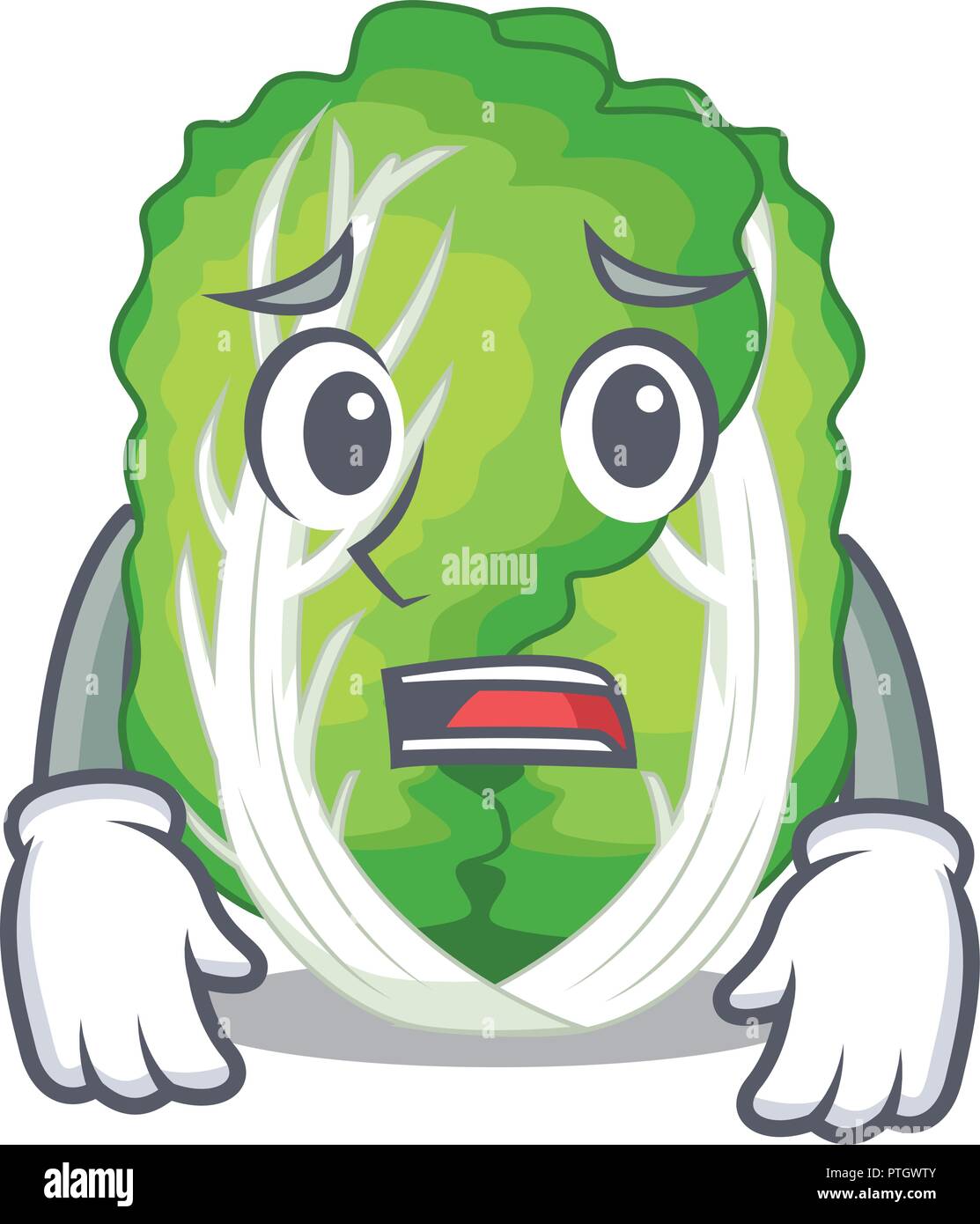 Afraid cartoon fresh chinese cabbage vegetable in kitchen Stock Vector ...