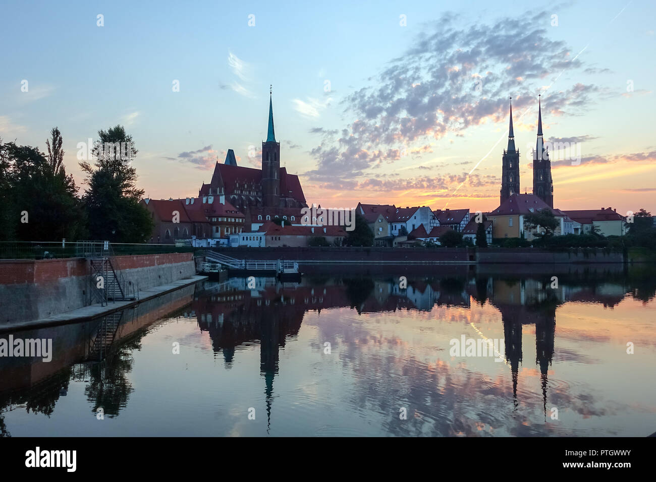 Wroclaw View at Tumski island and Cathedral of St John the Baptist. Poland Stock Photo - Alamy