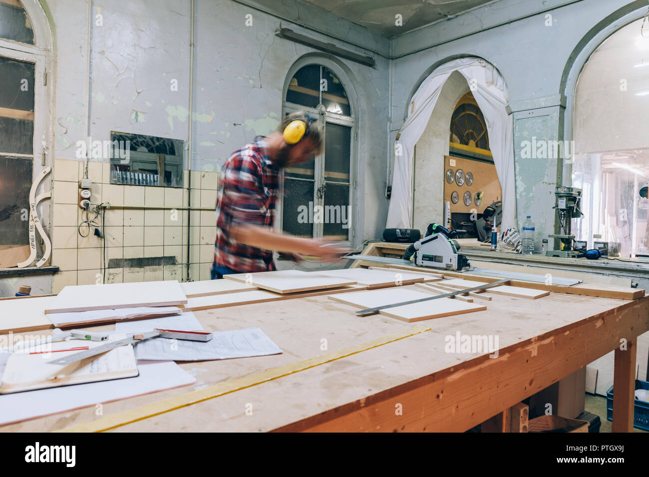 Skilled craftsman working in workshop hi-res stock photography and ...