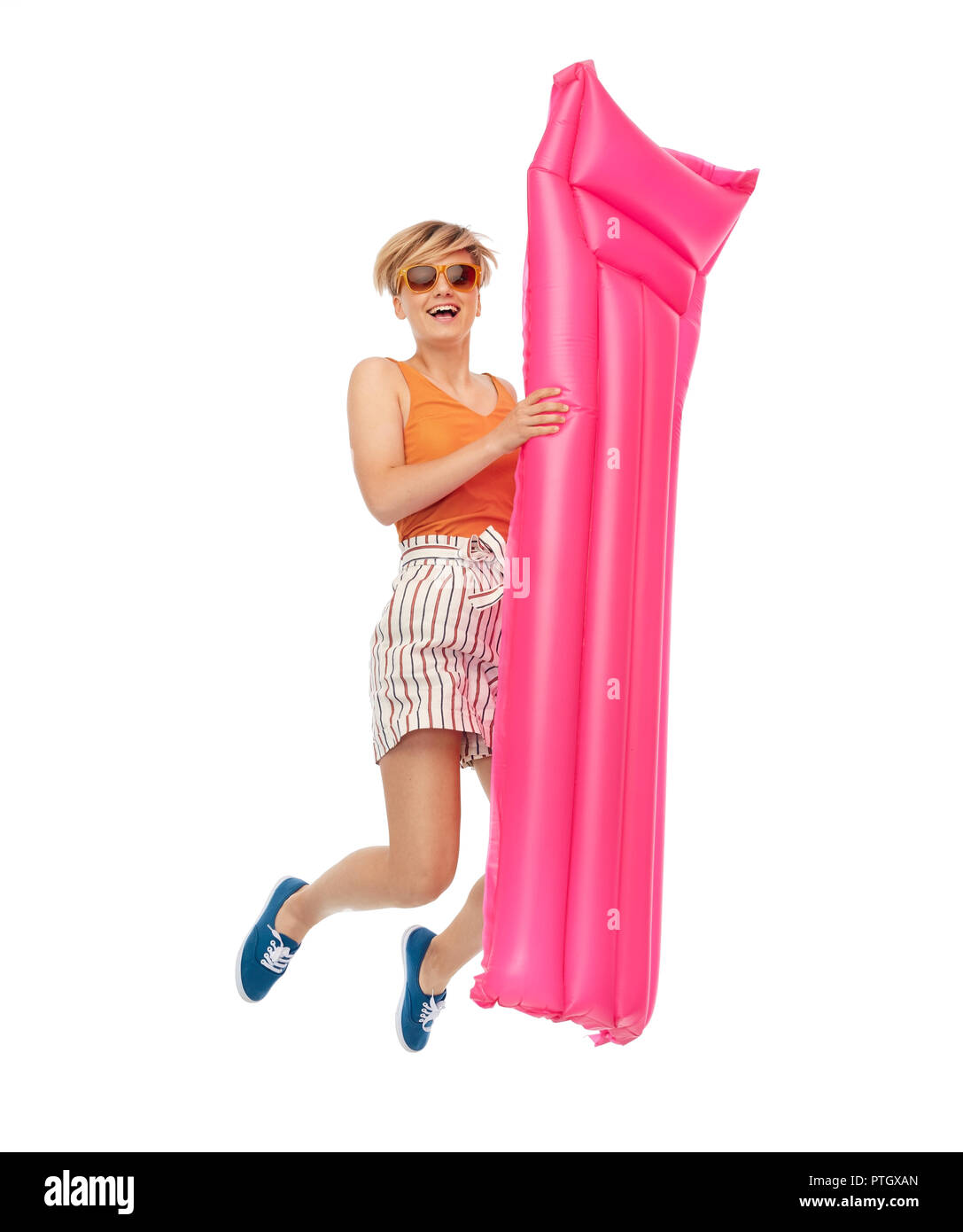 Teenage girl air mattress hi-res stock photography and images - Alamy