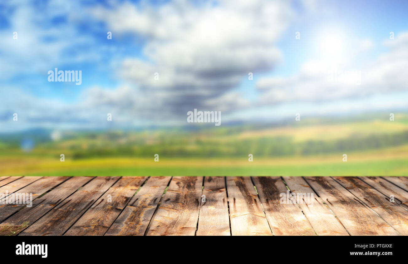 Empty table for display montages Stock Photo - Alamy