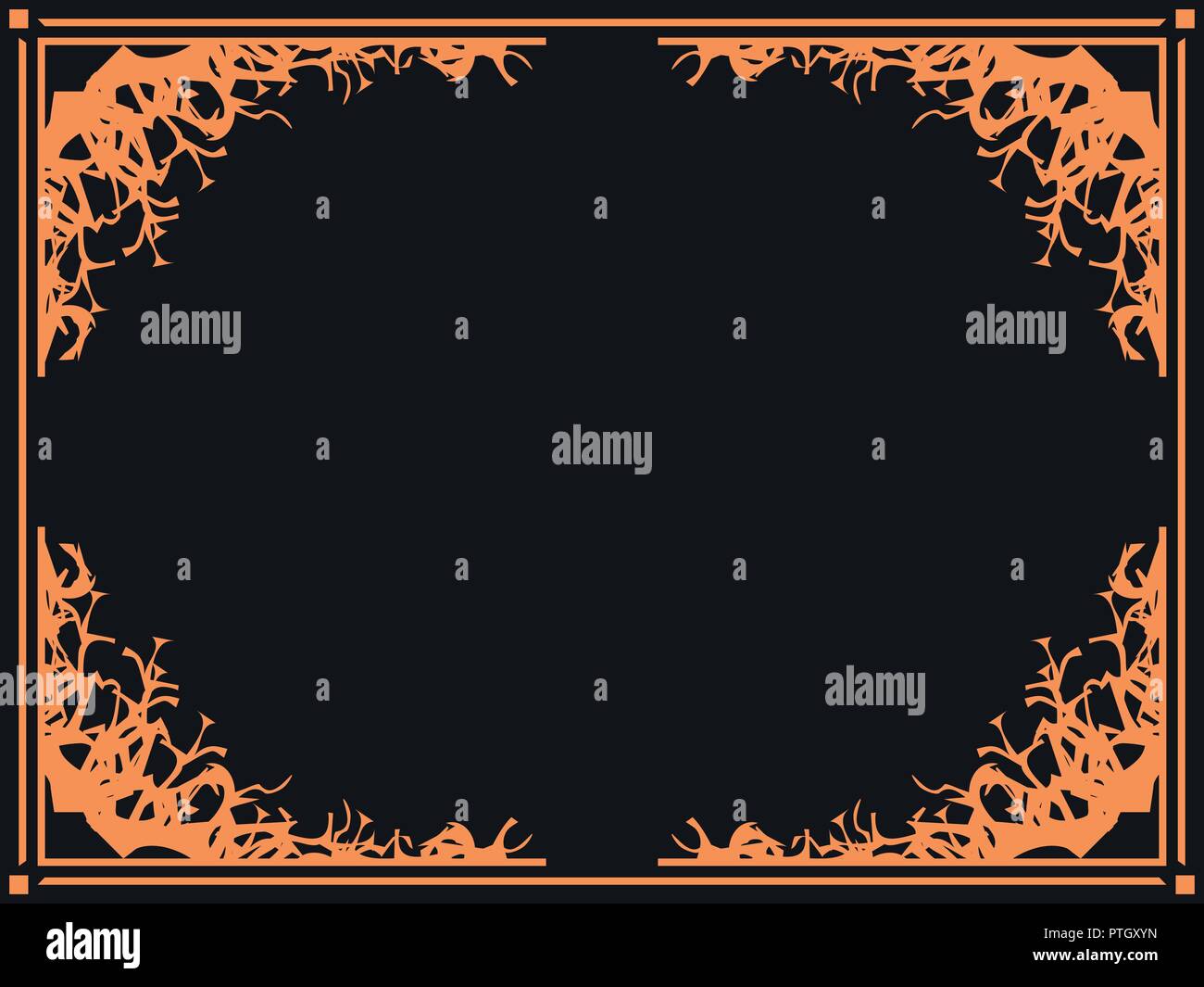 Halloween frame October 31st. Scary branch borders. Holiday greeting ...